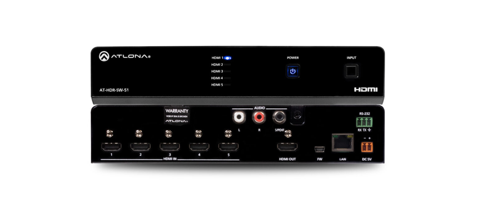 AT-HDR-SW-51: 4K HDR Five-Input HDMI Switcher