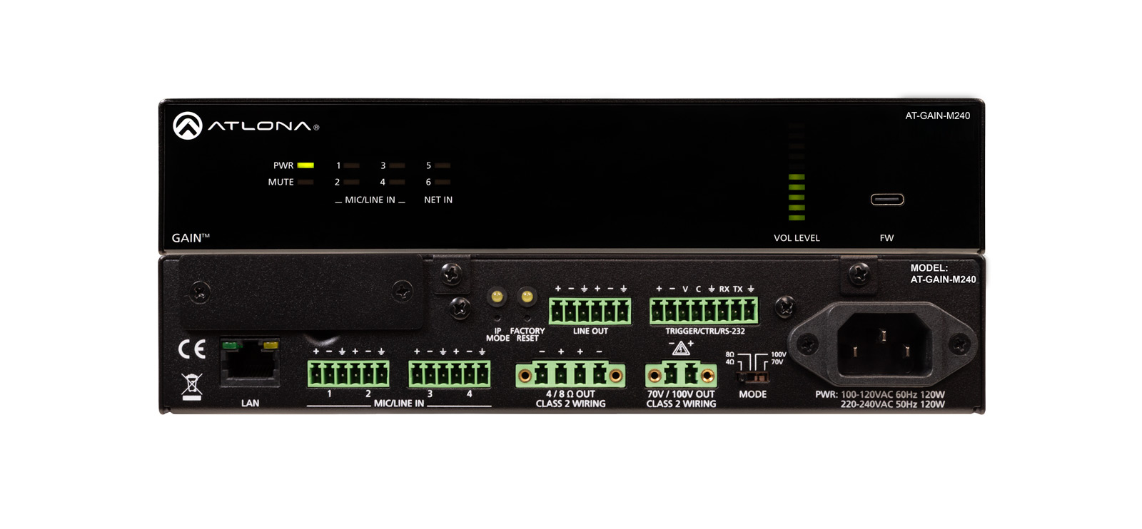 Stereo / Mono Mixer Amplifier - 240 Watts - Atlona® AV Solutions ...